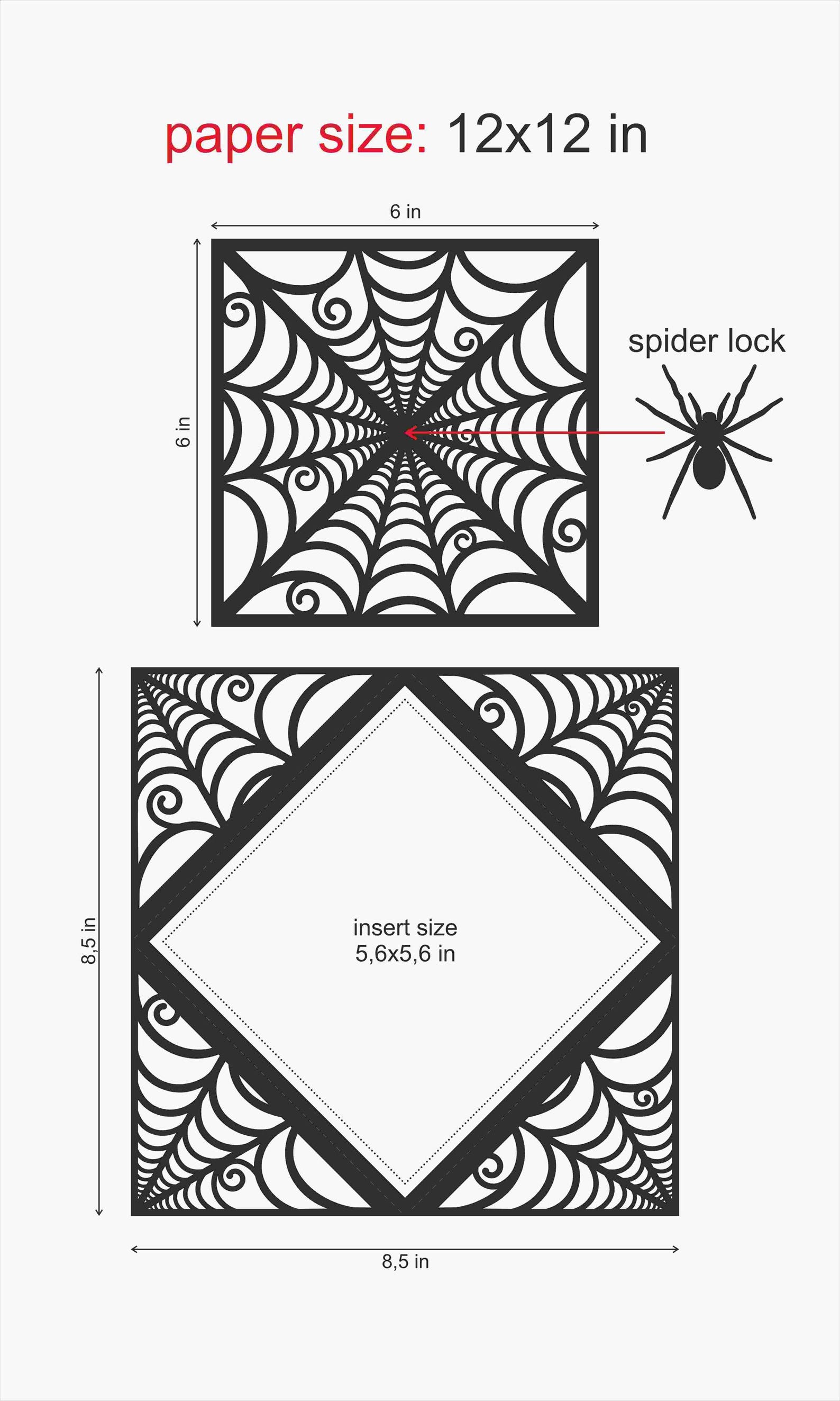 Spider Web Halloween Invitation Template: 4-fold SVG, Cricut, Laser Cut ...