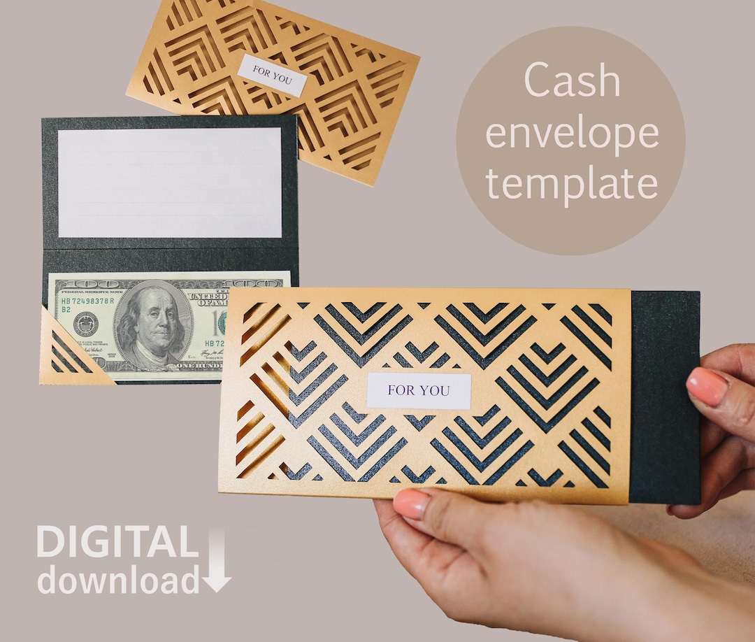 LUX Men's Cash Envelope Template SVG, Money Holder, Envelope Gift ...