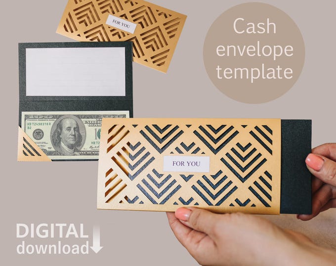 Template of Cash Envelope With Beautiful Roses Svg Cricut, Laser Cut ...