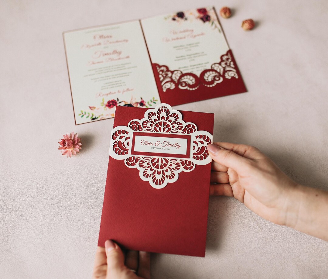 Lace Wedding Invitation Template Svg Belly Band, Royal Elegant ...