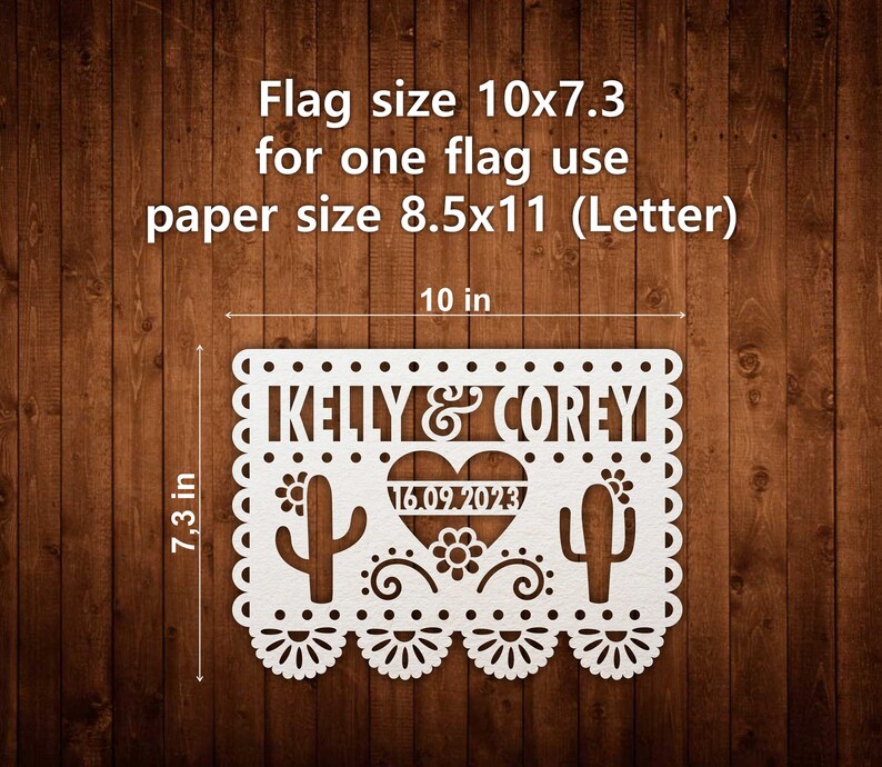 Custom Papel Picado Svg Template, Mexican Flag With Custom Name With ...