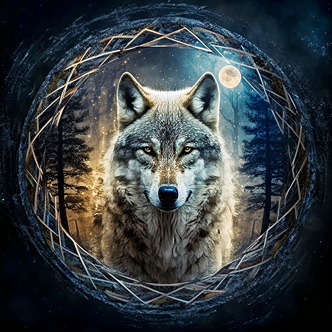 Digital Art Print: Wolf Profile Picture Instant Downloadable High ...