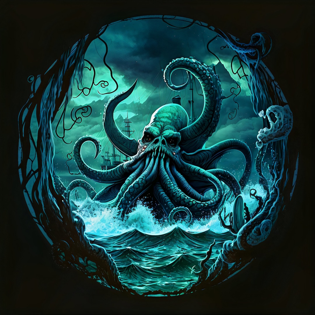 Digital Art Print: Huge Kraken Profile Picture Instant Downloadable ...