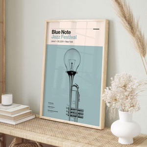 Blue Note Jazz Festival | Jazz Poster | New York Jazz | Blue Art Print ...