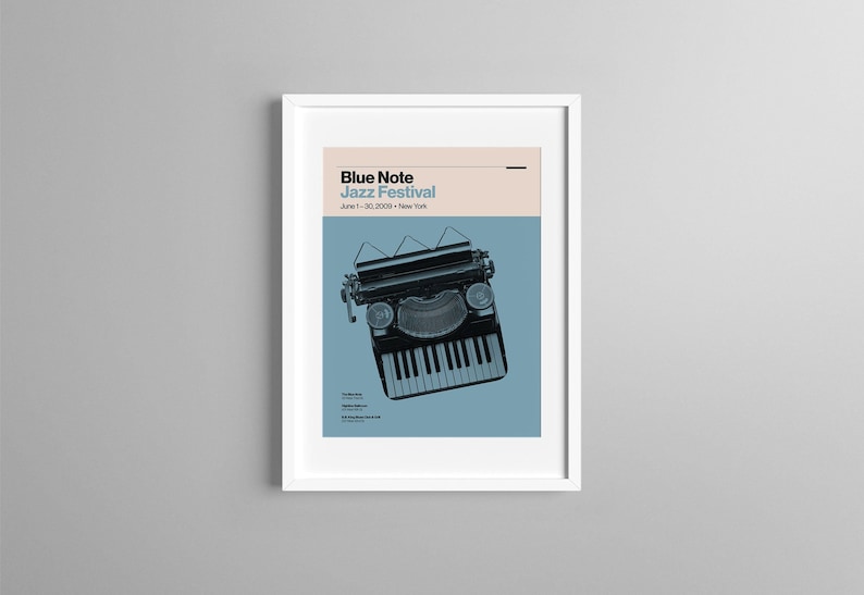 Blue Note Jazz Festival | Jazz Poster | New York Jazz | Blue Art Print ...
