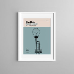 Blue Note Jazz Festival | Jazz Poster | New York Jazz | Blue Art Print ...