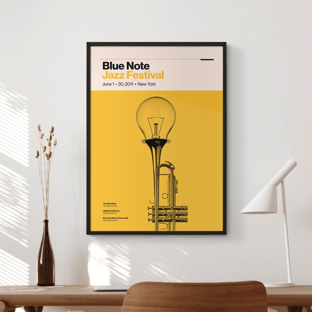 Blue Note Jazz Festival | Jazz Poster | New York Jazz | Yellow Art ...