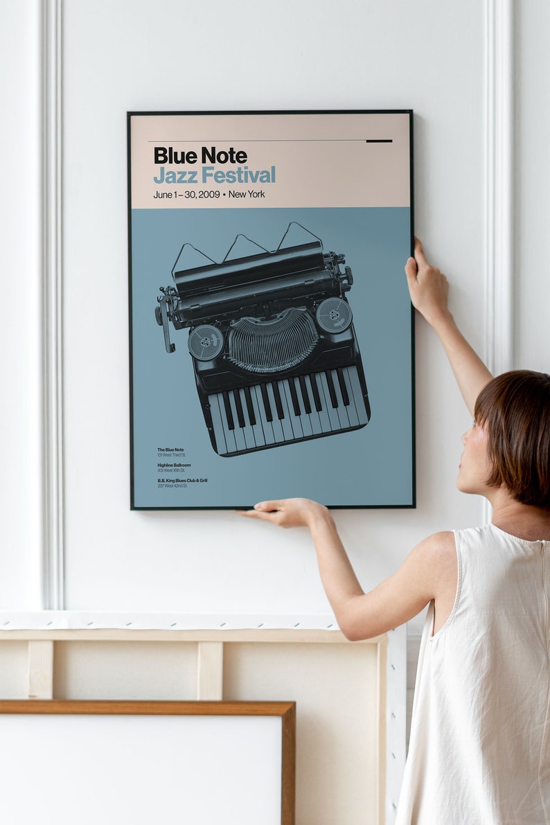 Blue Note Jazz Festival | Jazz Poster | New York Jazz | Blue Art Print ...