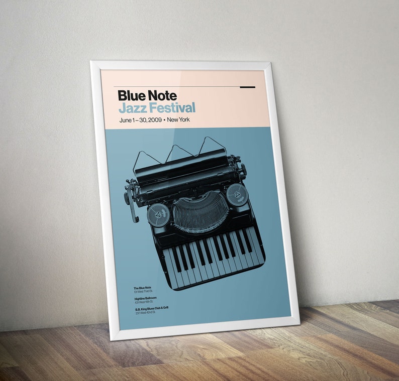 Blue Note Jazz Festival | Jazz Poster | New York Jazz | Blue Art Print ...