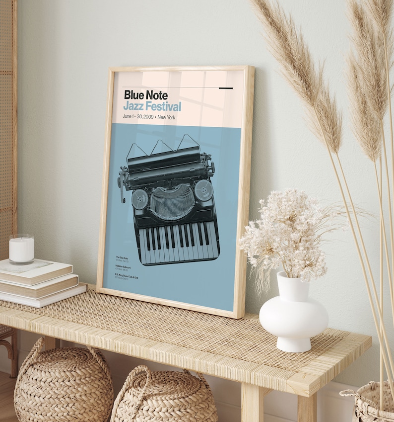 Blue Note Jazz Festival | Jazz Poster | New York Jazz | Blue Art Print ...