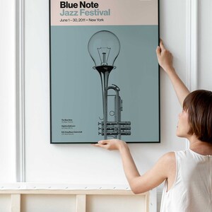 Blue Note Jazz Festival | Jazz Poster | New York Jazz | Blue Art Print ...