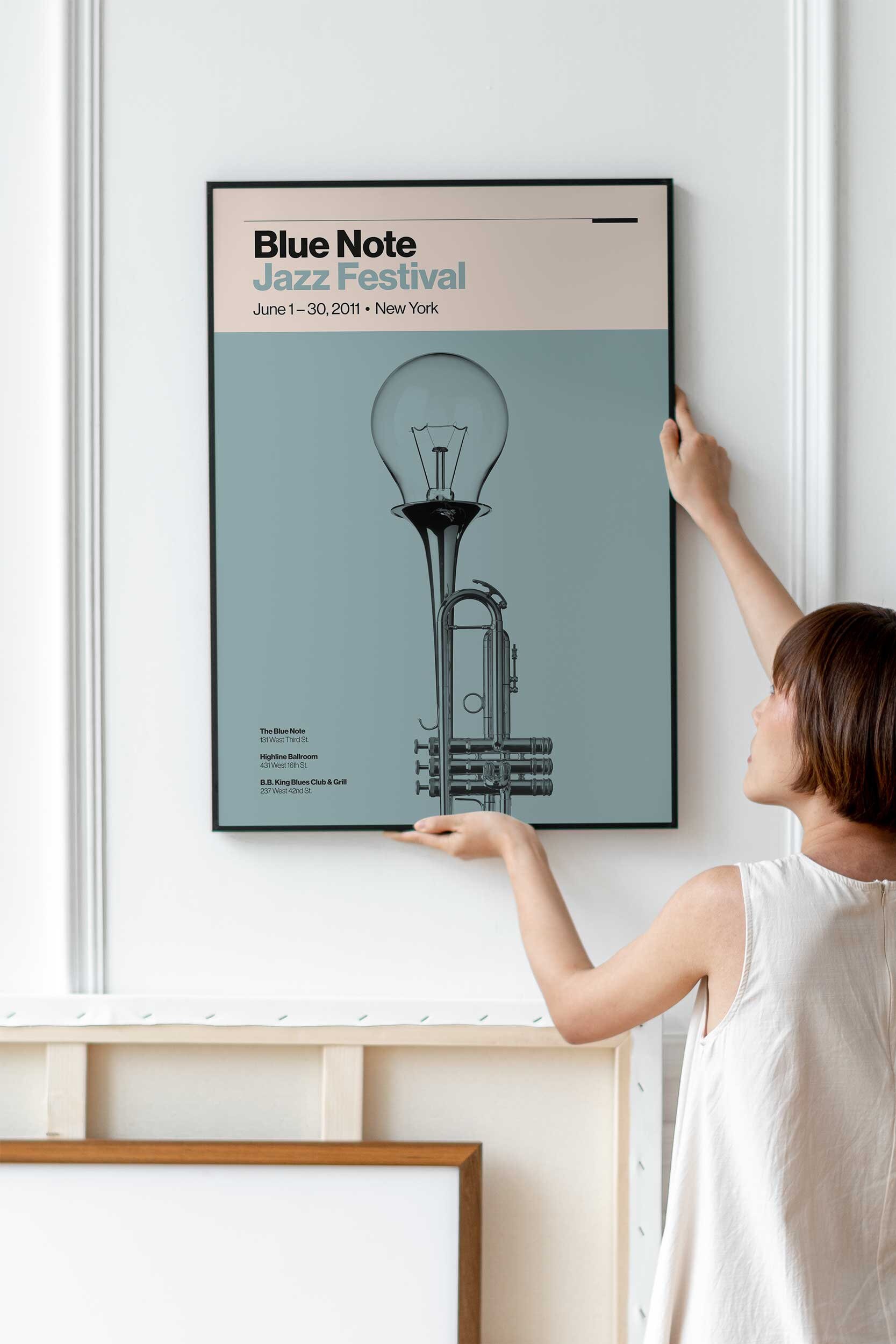 Blue Note Jazz Festival | Jazz Poster | New York Jazz | Blue Art Print ...