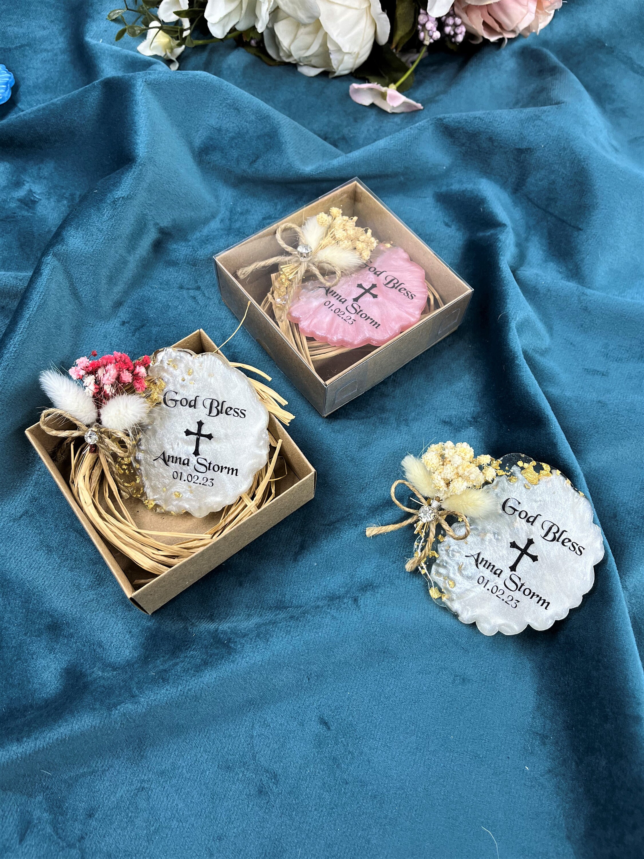 Custom Baptism Favors for Boy & Girl Golden Baptism Epoxy - Etsy
