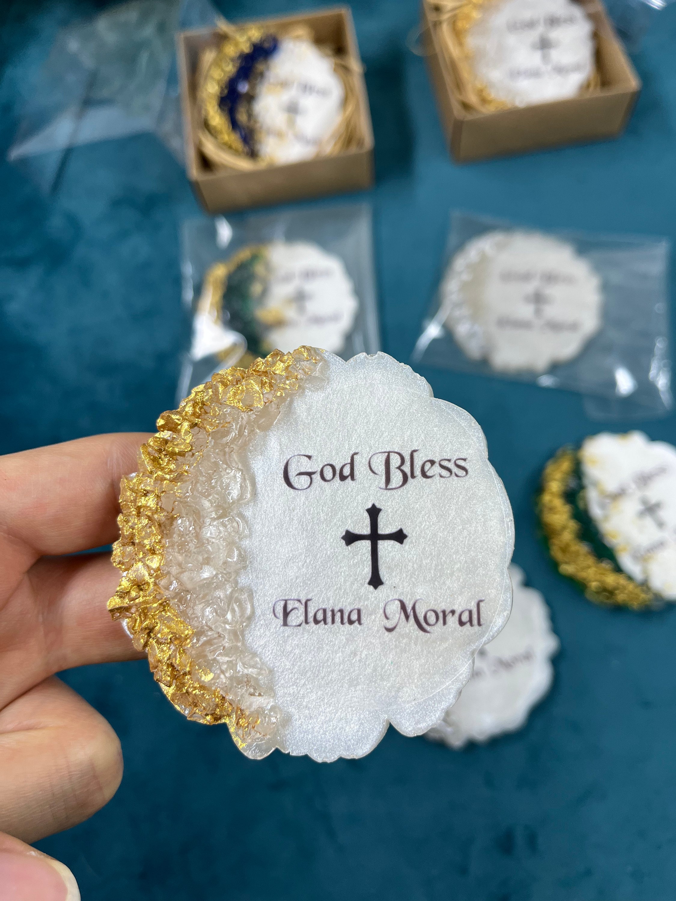 Baptism Favors for Guests, Christening Epoxy Magnet, Baptism Gift for ...