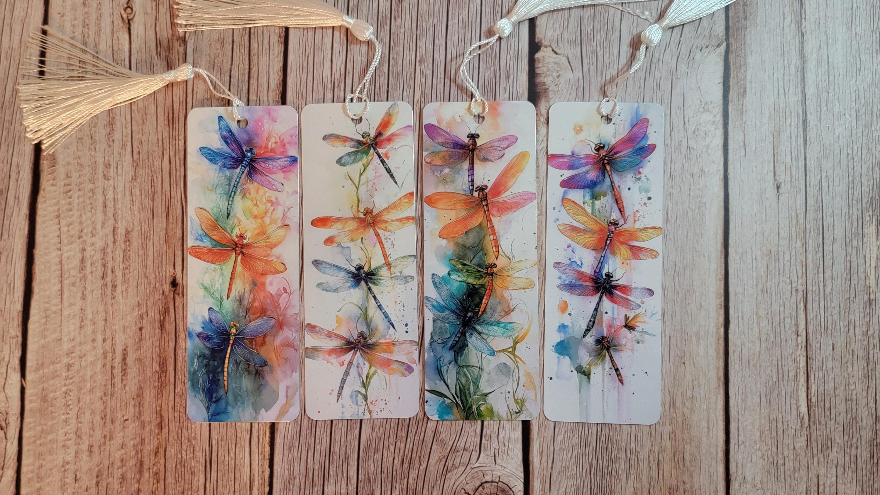 Beautiful Watercolor Dragonfly Bookmarks- Handmade and Unique ...