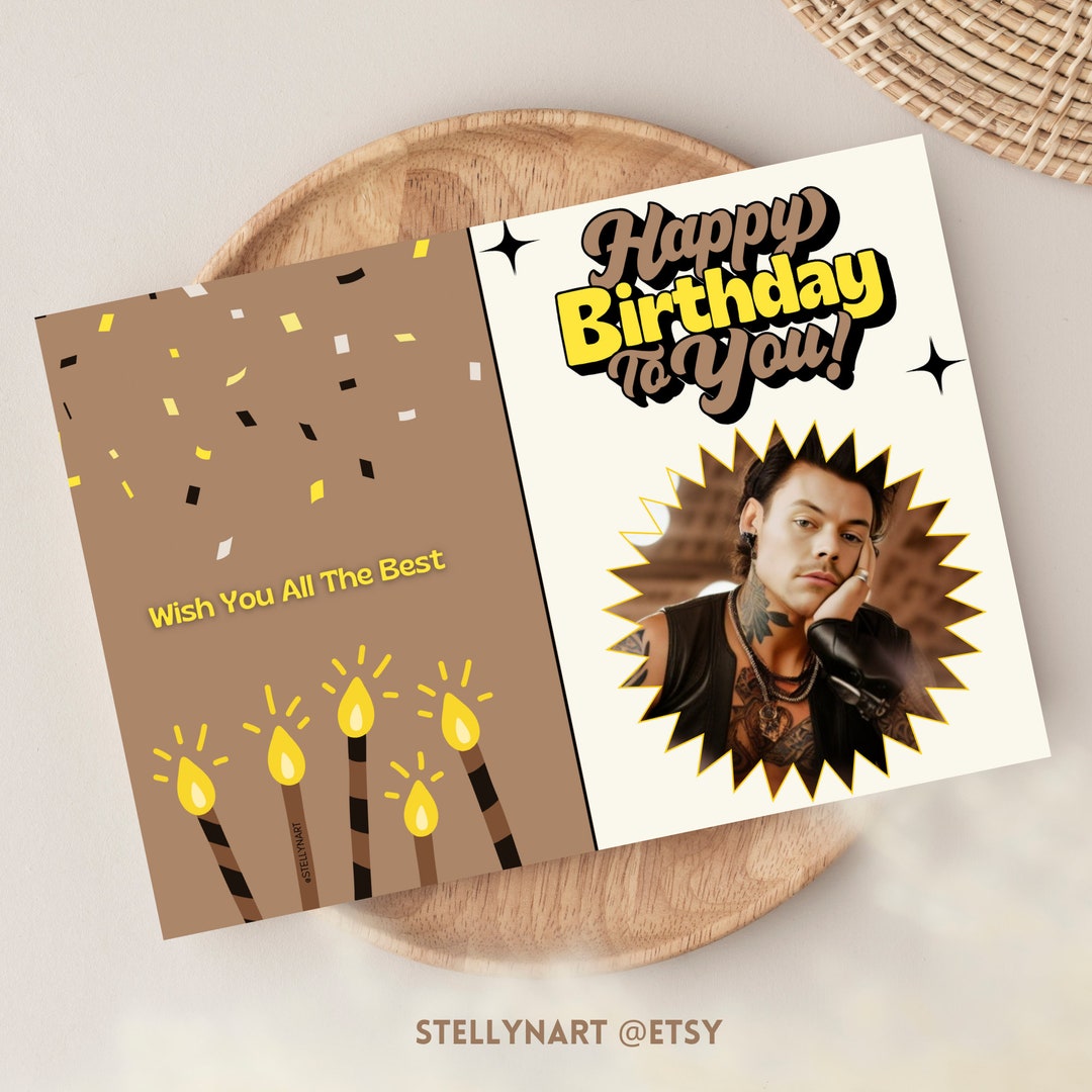 Harry Styles Digital Birthday Card Harry Styles Printable - Etsy