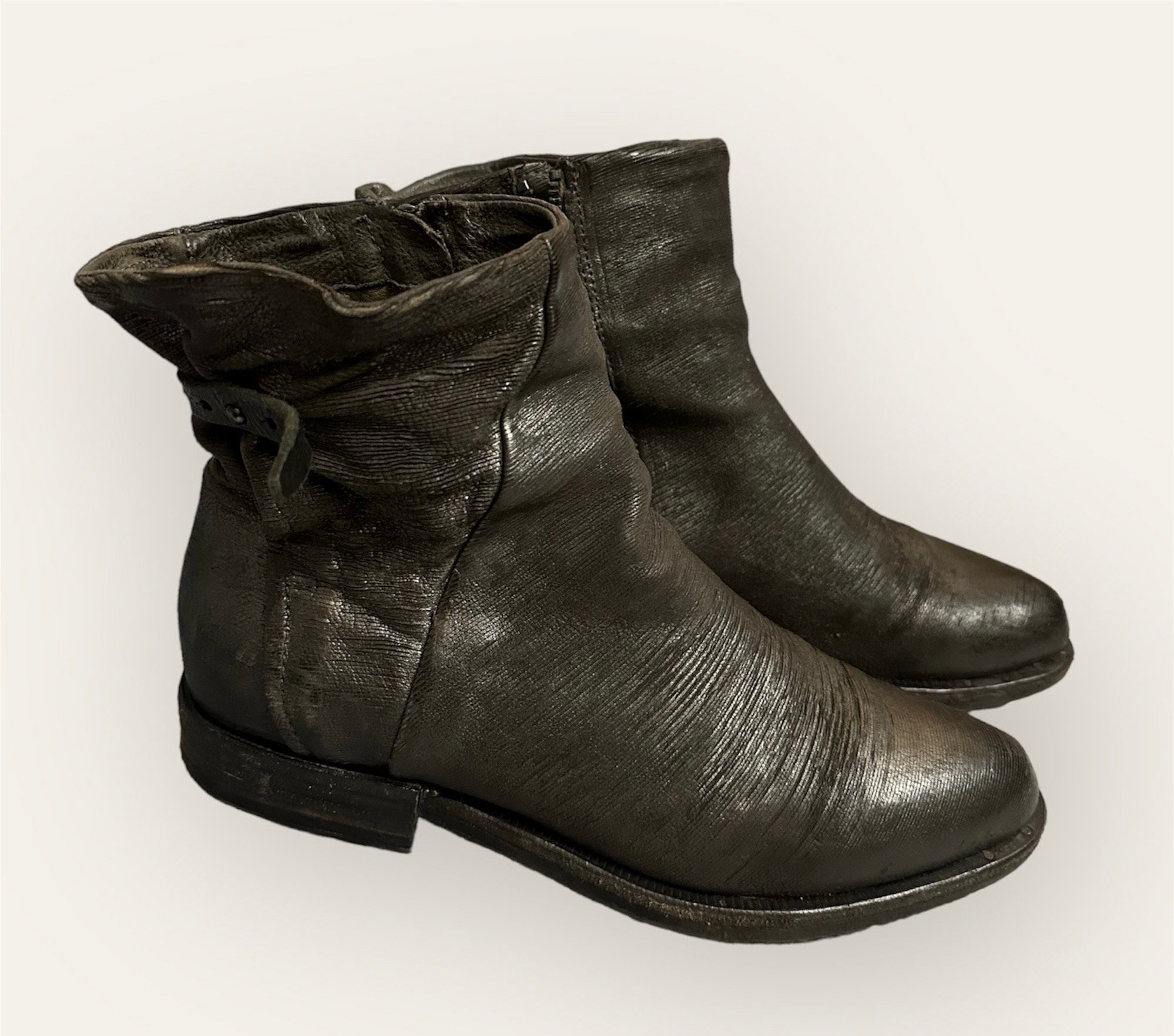 AS98 Women’s Dark Gray Silver Leather Ankle Boot A.S.98 Sz 38 - Etsy