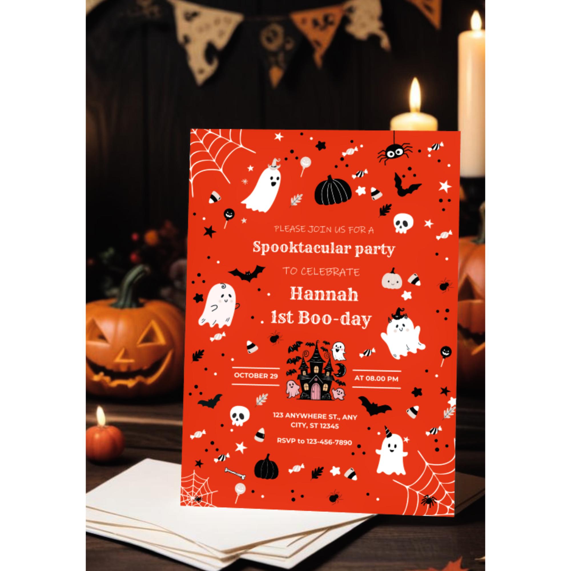 Editable Halloween Invitation, Halloween Party Invitation, Halloween ...
