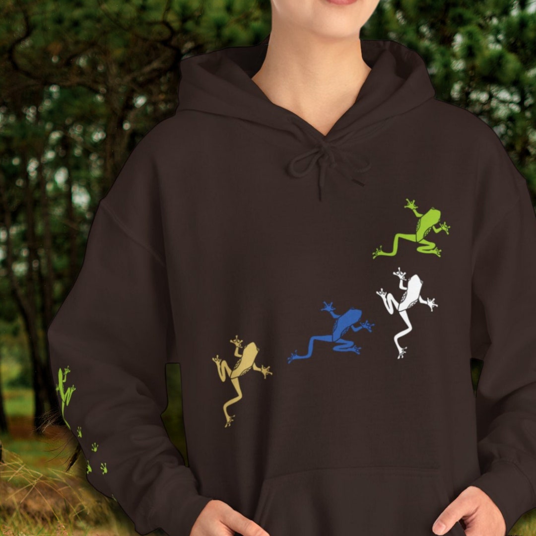 Brown Frog Hoodie for Her, Cute Frog Sweatshirt, Gift for Frog Lover ...