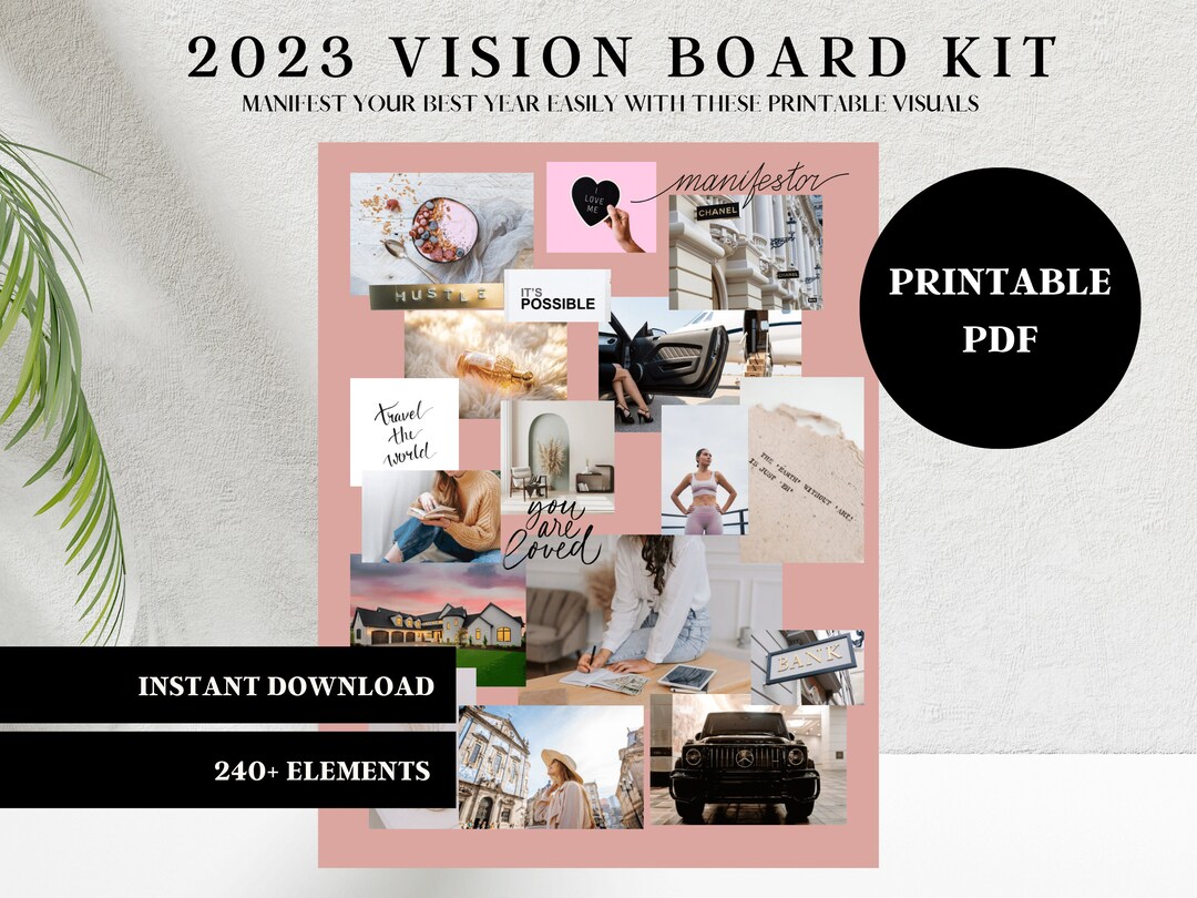 Vision Board Printable 2023 Inspirational Motivational Quotes ...