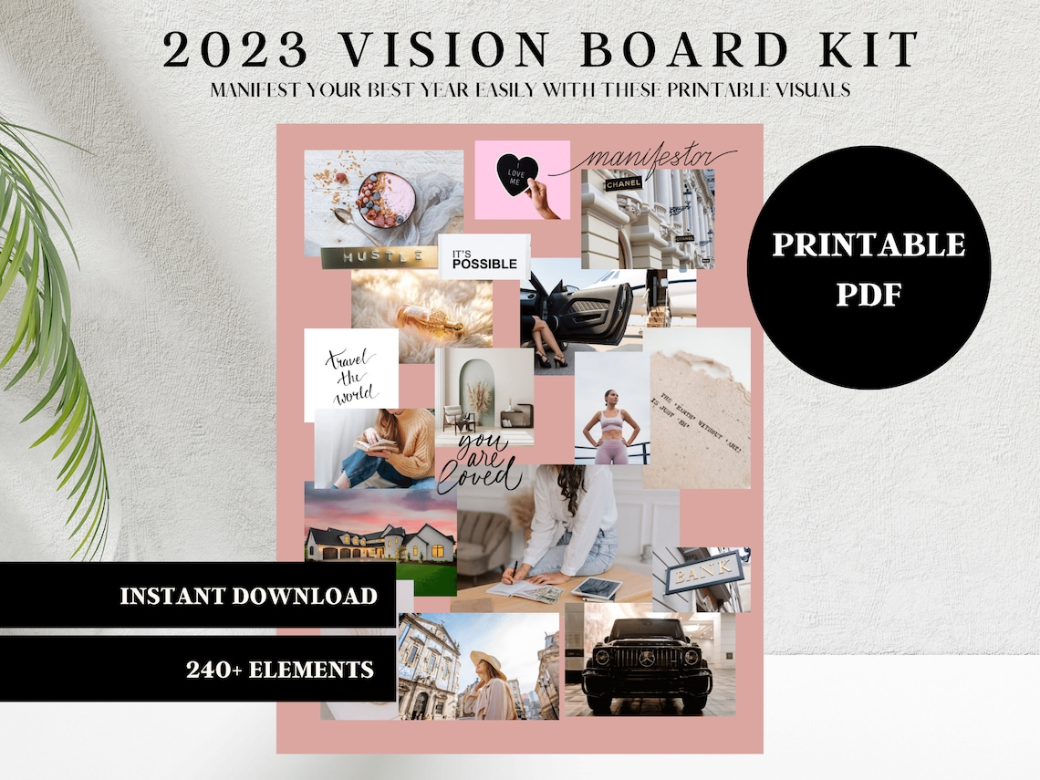 Vision Board Printable 2023 Inspirational Motivational Quotes ...