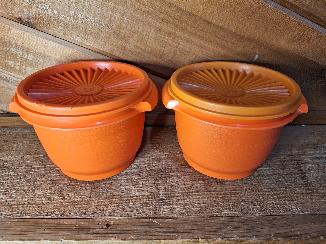 Vintage Two Piece Set Small Retro Orange Original Tupperware - Etsy