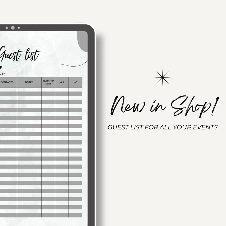 Guest List Tracker Printable, Event Guest Management, Wedding Party ...