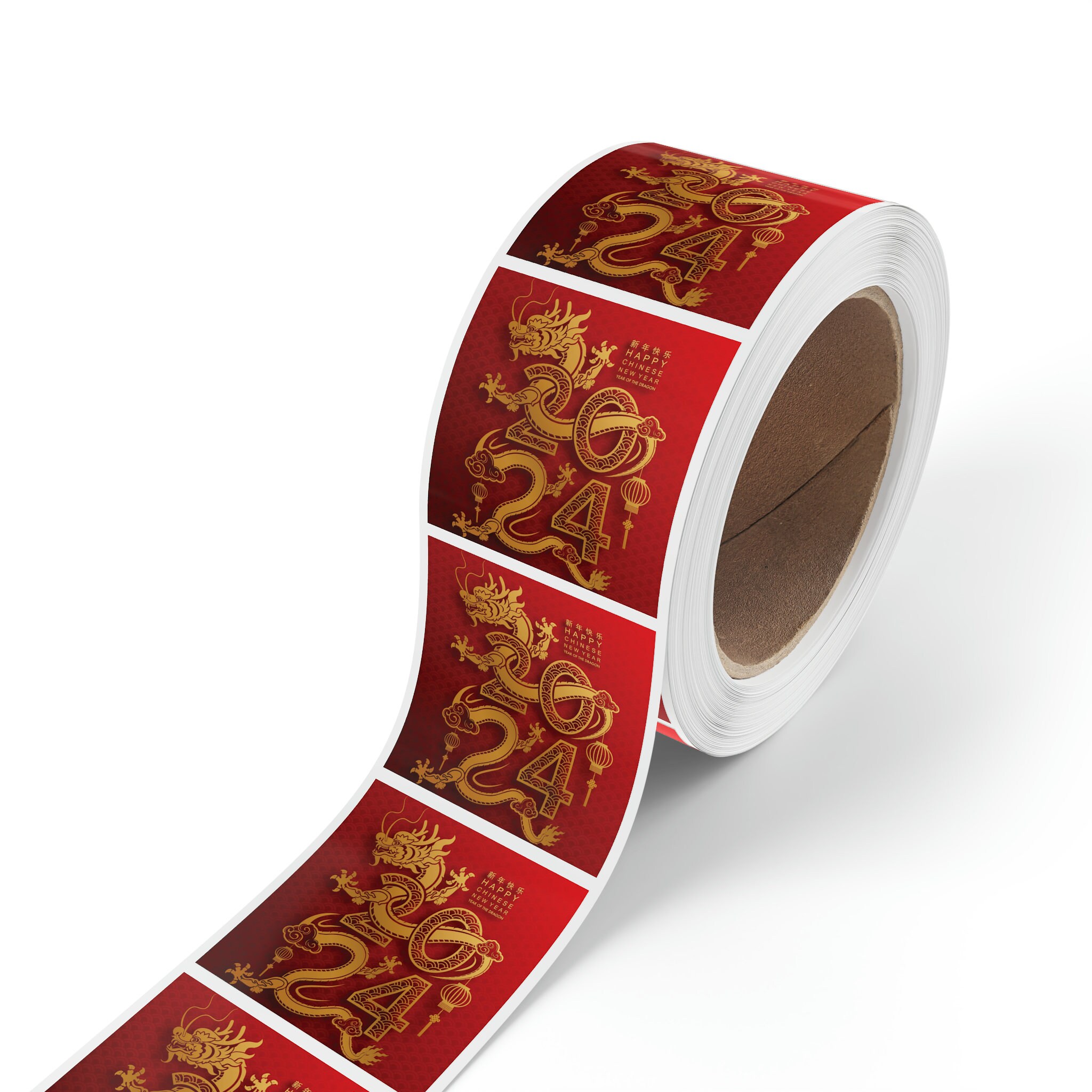 Square Sticker Label Rolls Dragon 2024, Dragon 2024 Stickers Party ...