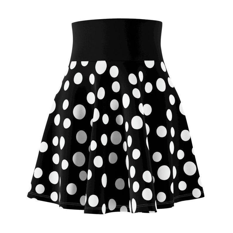 Polka Dot Womens Skater Skirt Polka Dot Skirt Black Etsy