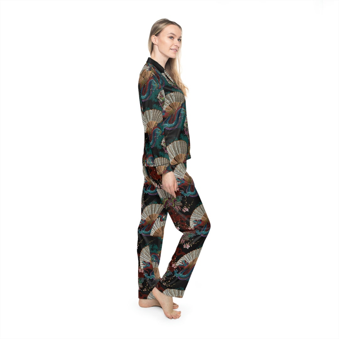 Dreamy Dragon Women's Satin Pajamas, Satin Pajamas, Womens Satin ...