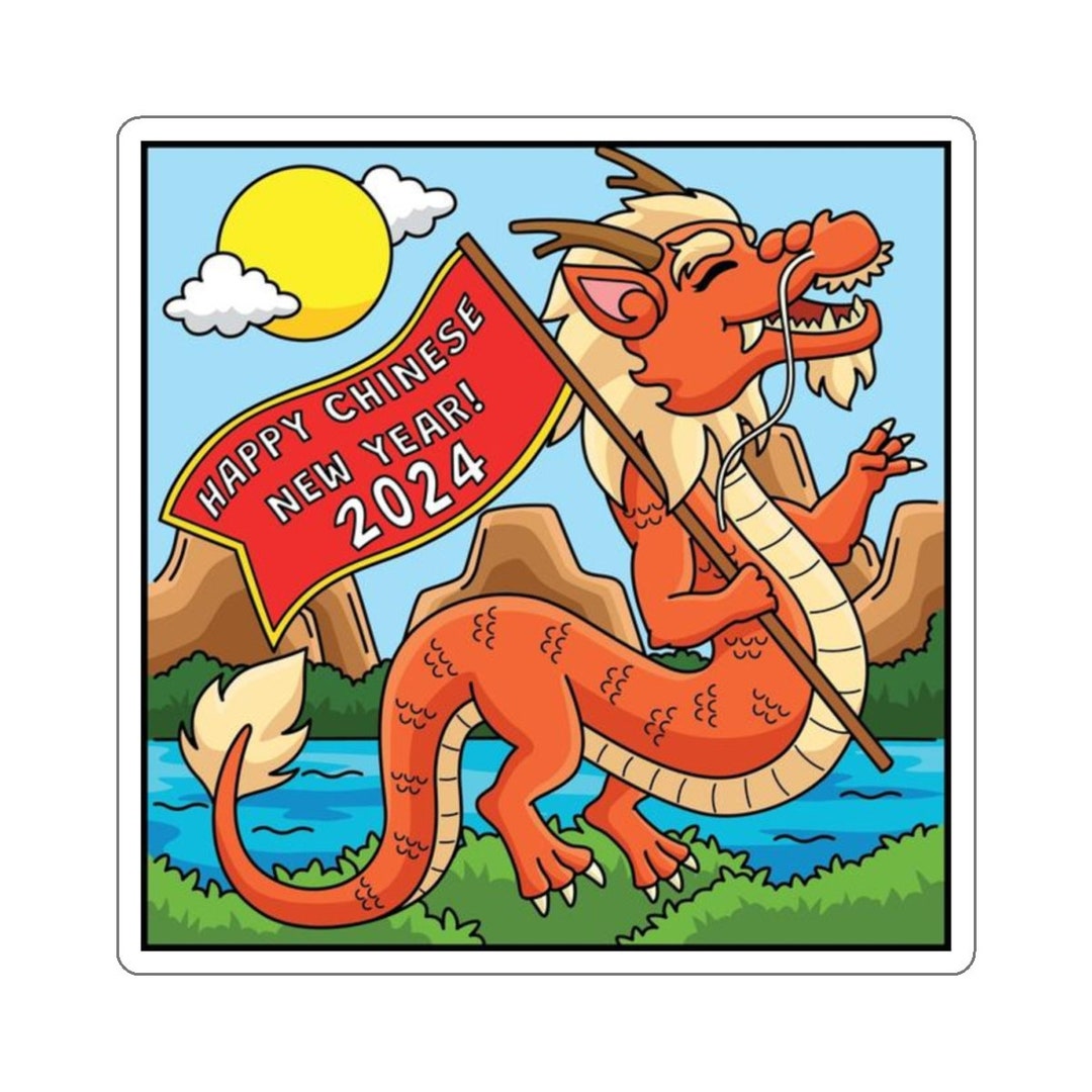 Kiss-cut Stickers Dragon 2024, Dragon 2024 Stickers, Fun Dragon ...