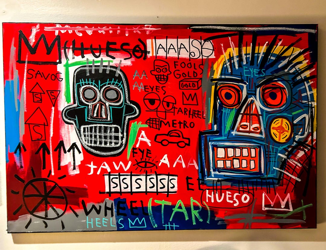 Basquiat Original Signed, Jean Michel Basquiat Canvas, Pop Art Original ...