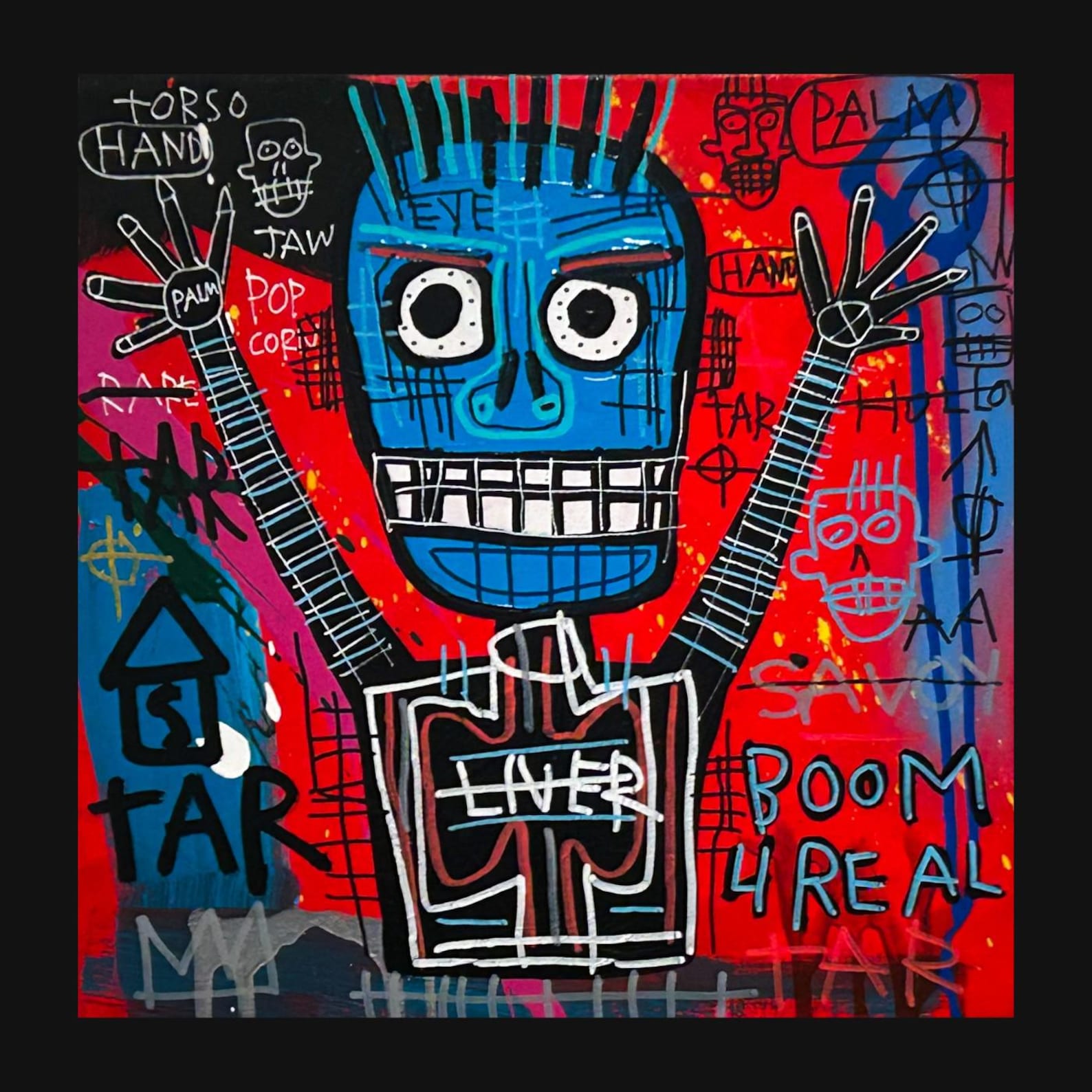 Basquiat Original on Canvas, Jean Michel Basquiat Original Signed ...