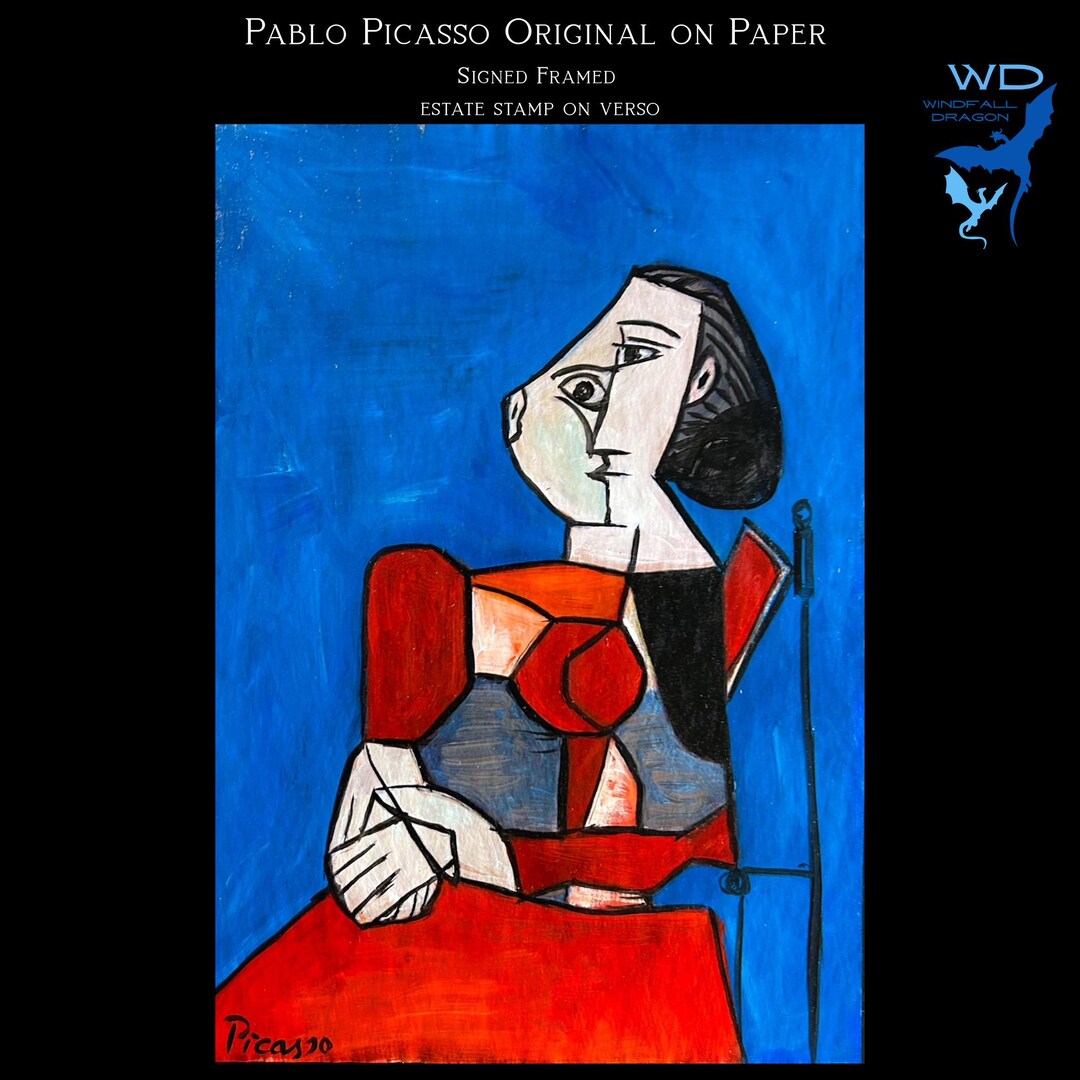 Picasso Original Framed, Picasso Original on Paper Signed, Pablo Picasso Original Signed, Fine ...