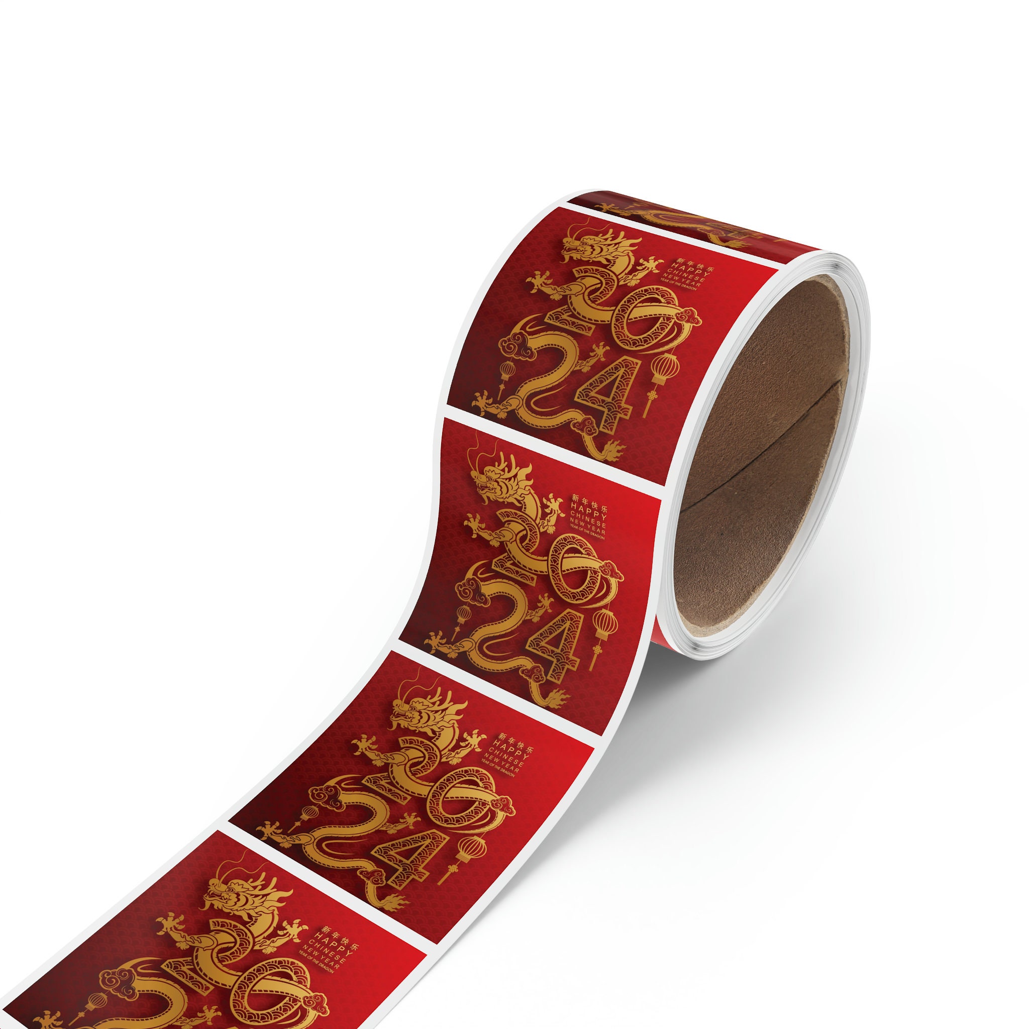 Square Sticker Label Rolls Dragon 2024, Dragon 2024 Stickers Party ...