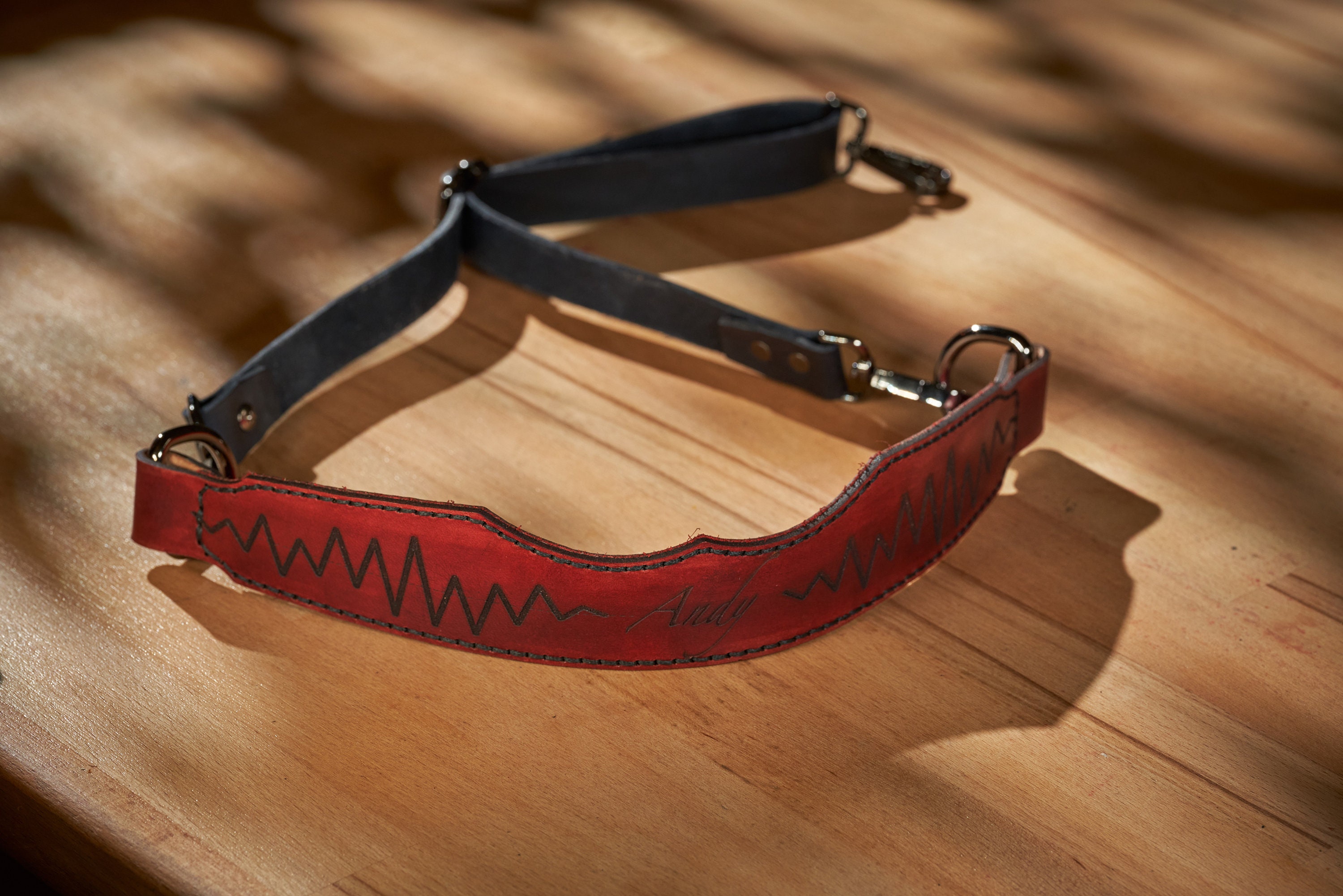 Custom Full Grain Leather Sax Strap, Handmade, Red, Black, Blue - Etsy