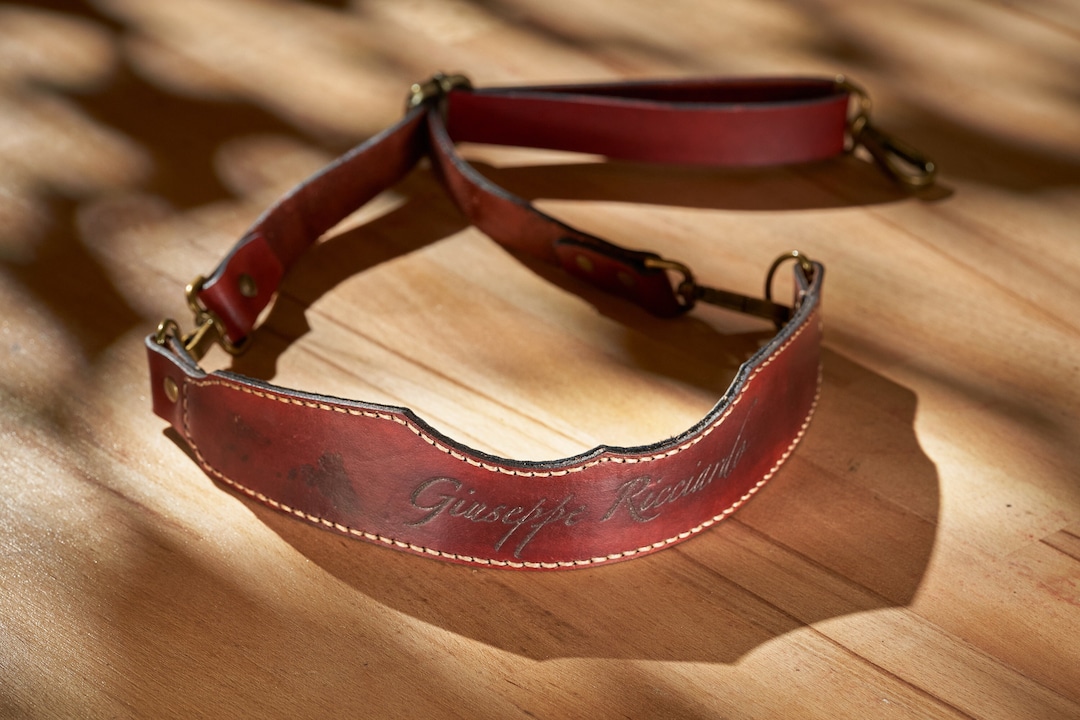 Custom Full Grain Leather Sax Strap, Handmade, Red, Black, Blue - Etsy