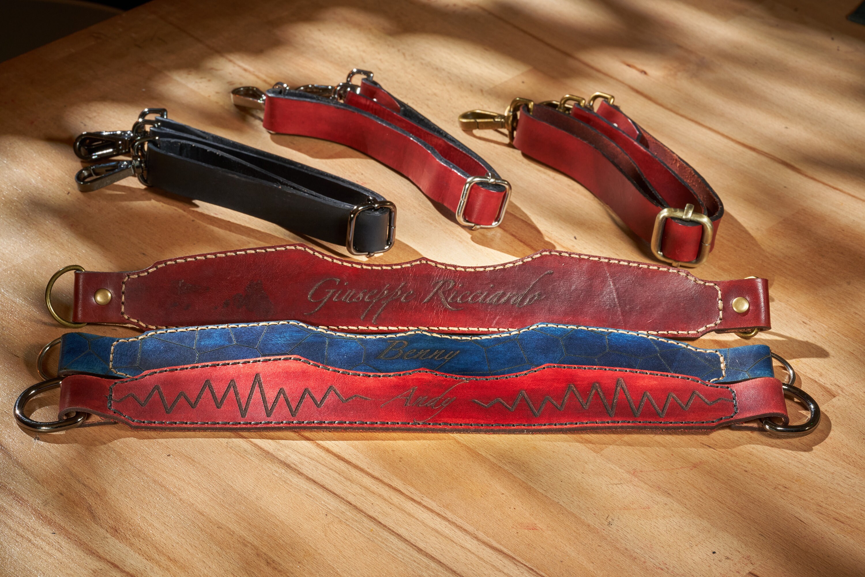 Custom Full Grain Leather Sax Strap, Handmade, Red, Black, Blue - Etsy