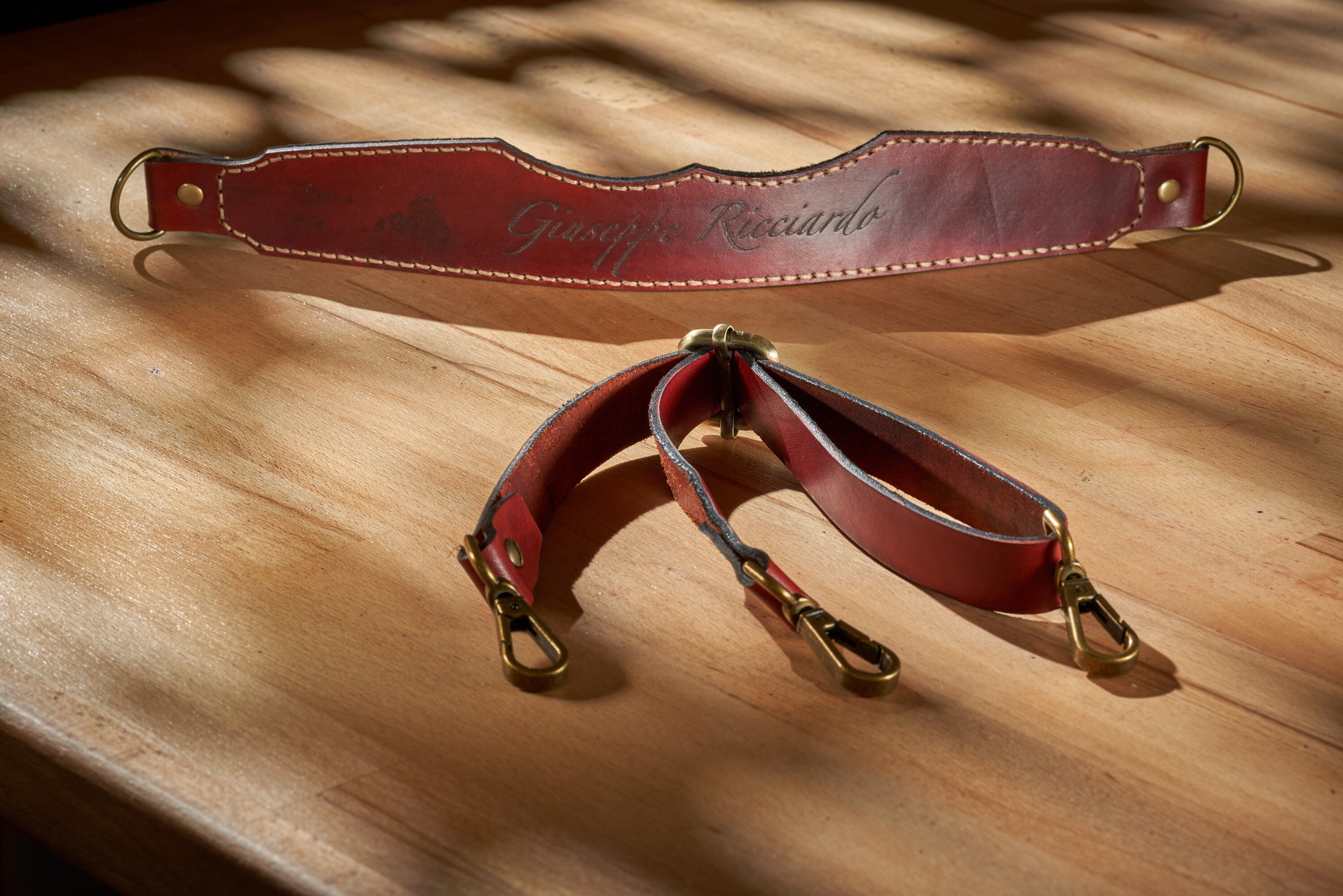 Custom Full Grain Leather Sax Strap, Handmade, Red, Black, Blue - Etsy