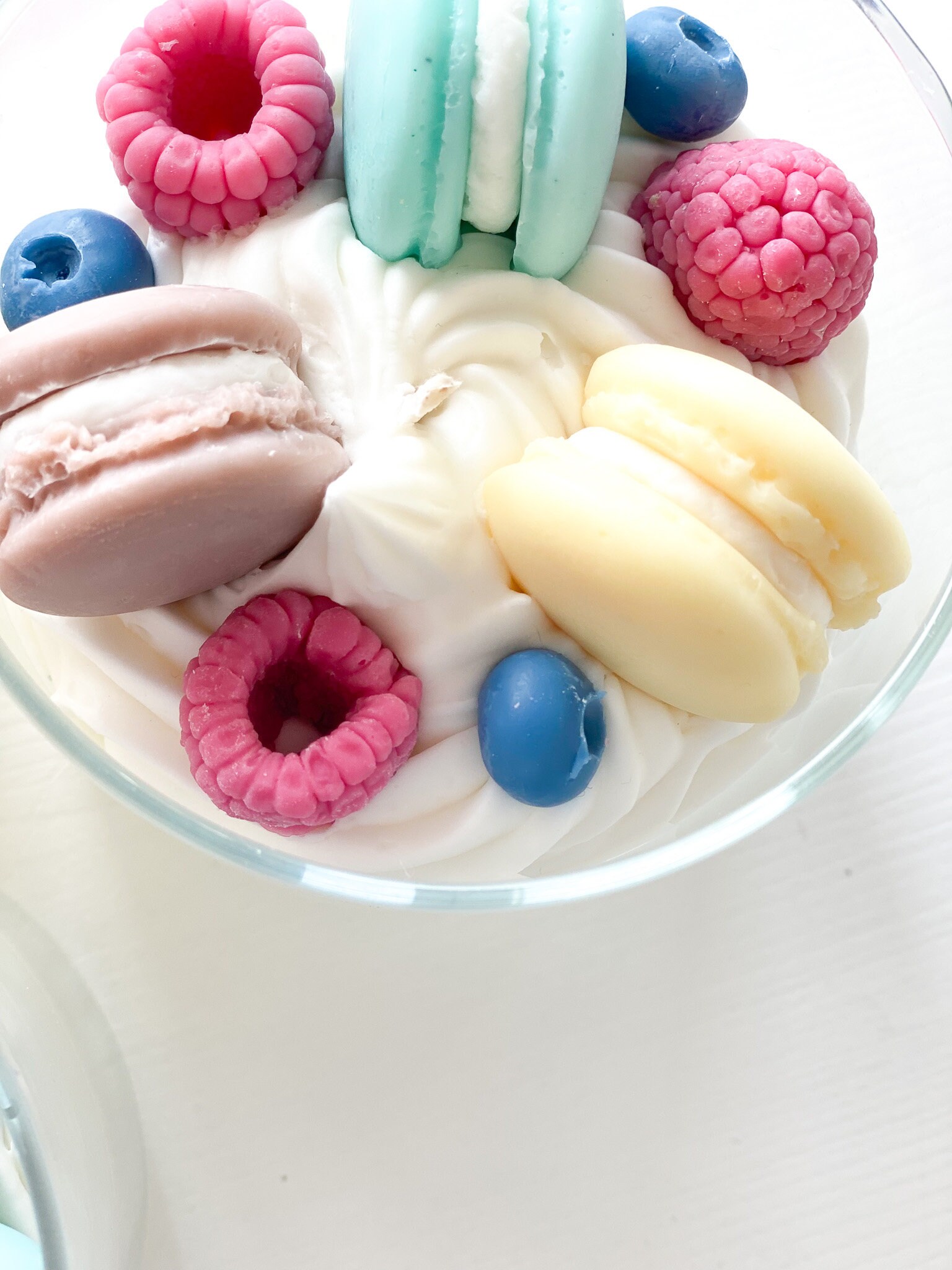 Macaron Style Candle With Macarons and Fruits Made of Wax With Cream ...