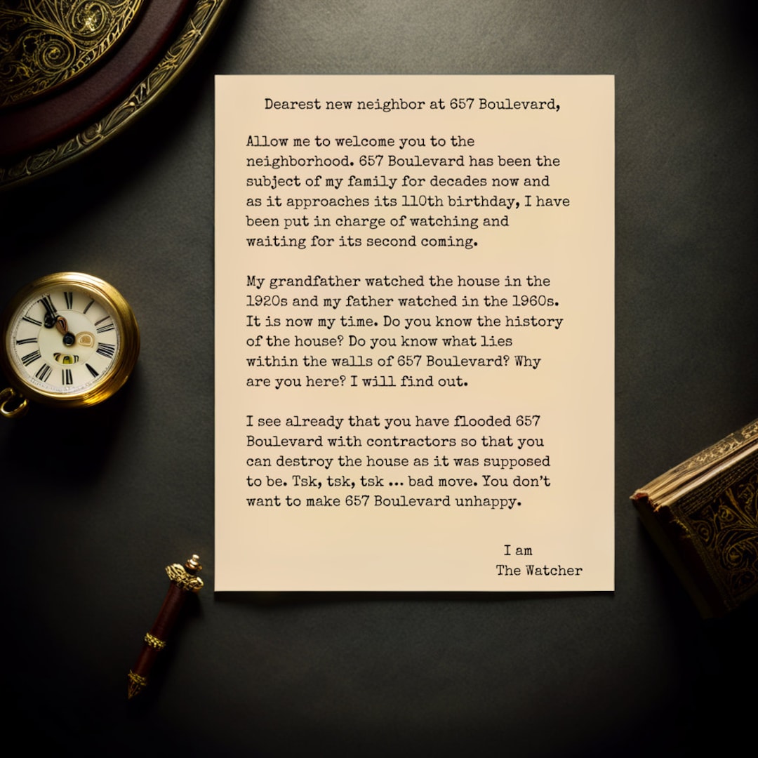Editable the Watcher Inspired Letter Template Digital Download ...