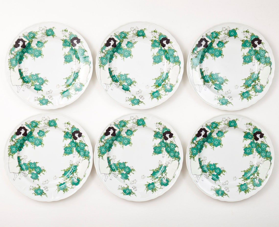 IKEA Vintage Retro Tableware GIRLS; Set of 6 Plates Dishes Ann Jansson ...