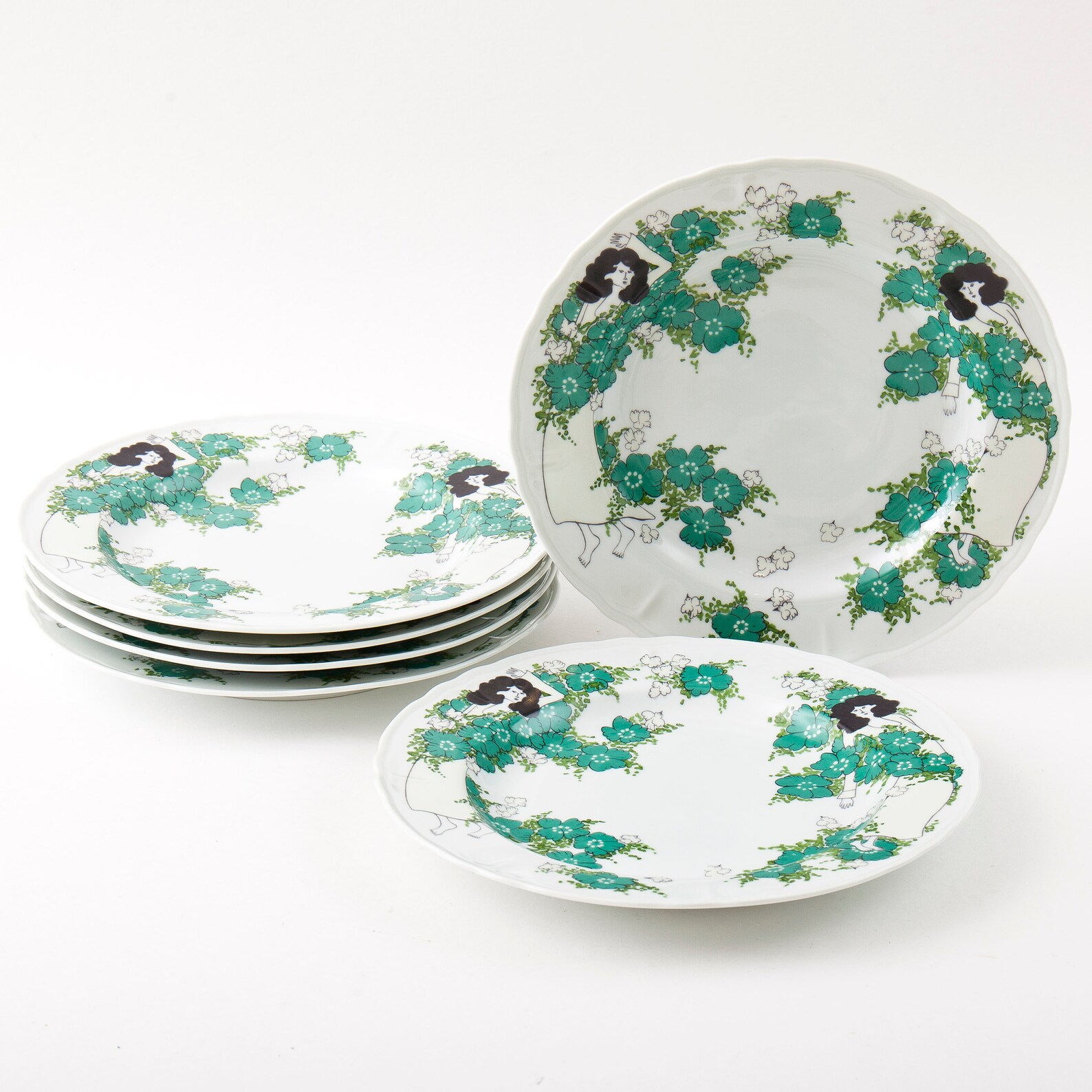 IKEA Vintage Retro Tableware GIRLS; Set of 6 Plates Dishes Ann Jansson ...