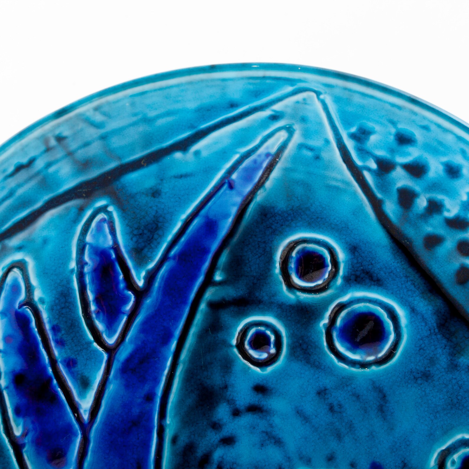 Rörstrand Blue / Turquoise Ceramic Plate in Chamotte Grog Design ...