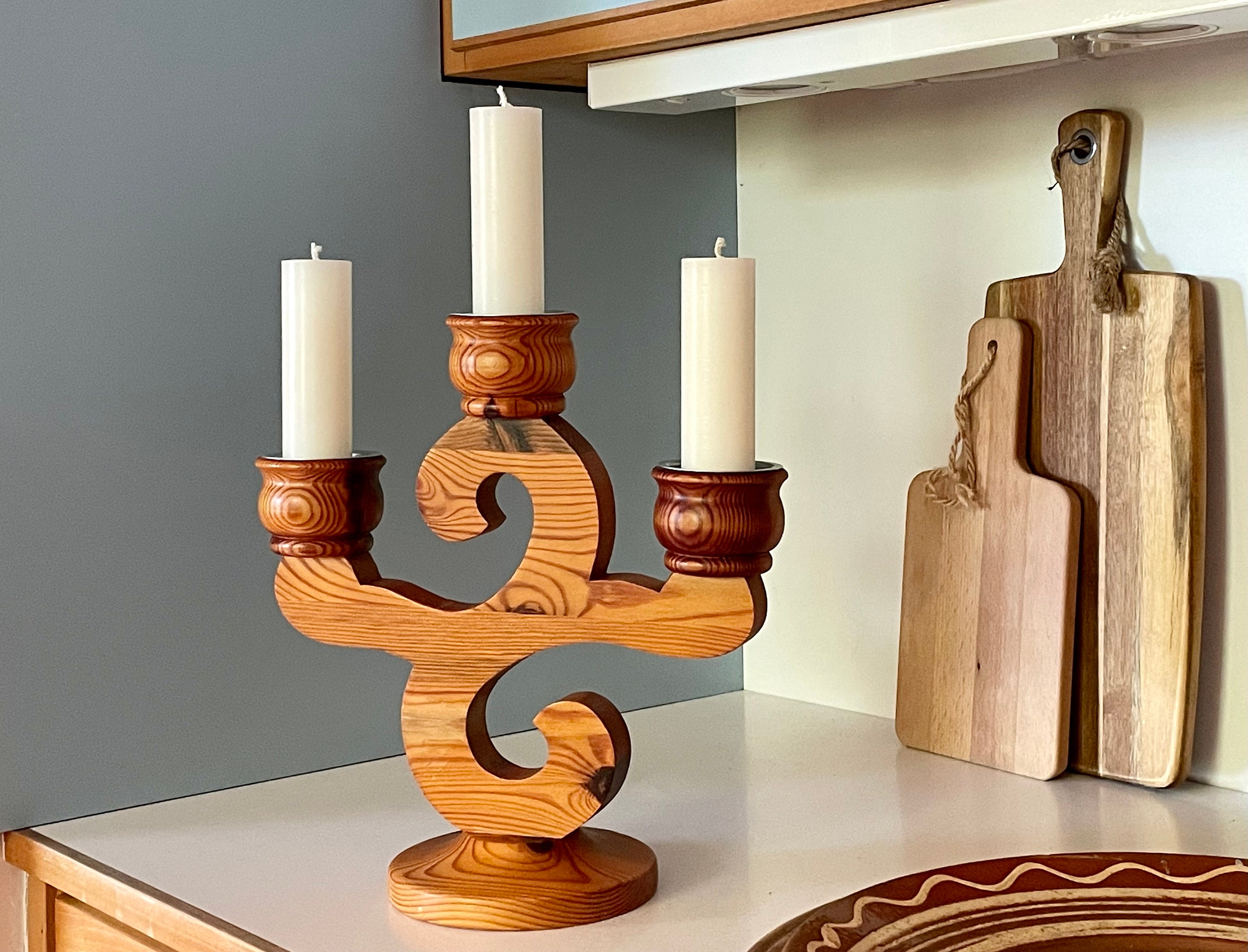 SMÅLANDSSLÖJD Design Stig Johnsson Rustic Vintage Candle Holder ...