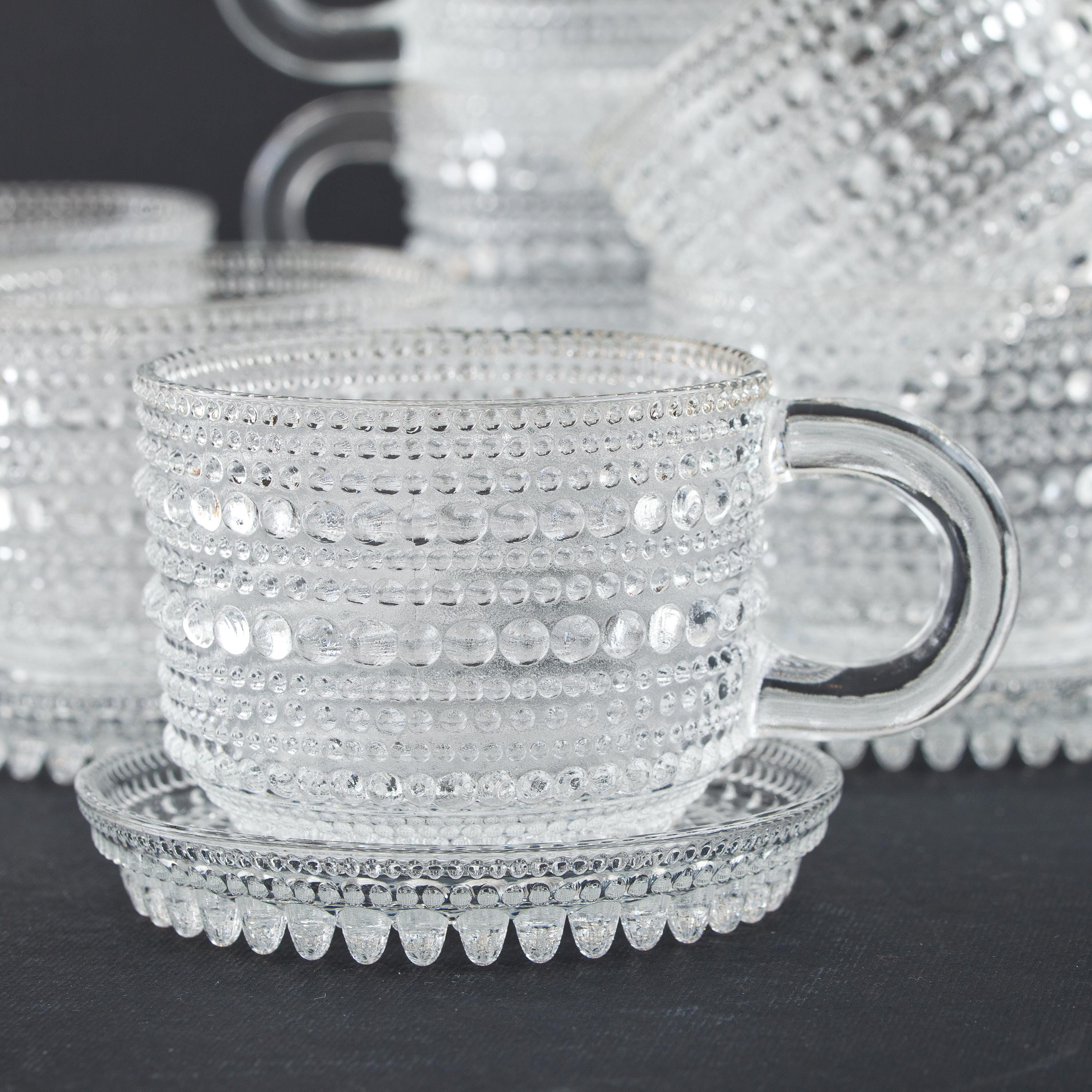 Iittala Kastehelmi Nuutajärvi 7 Coffee Cups + Saucers Espresso Teacups ...