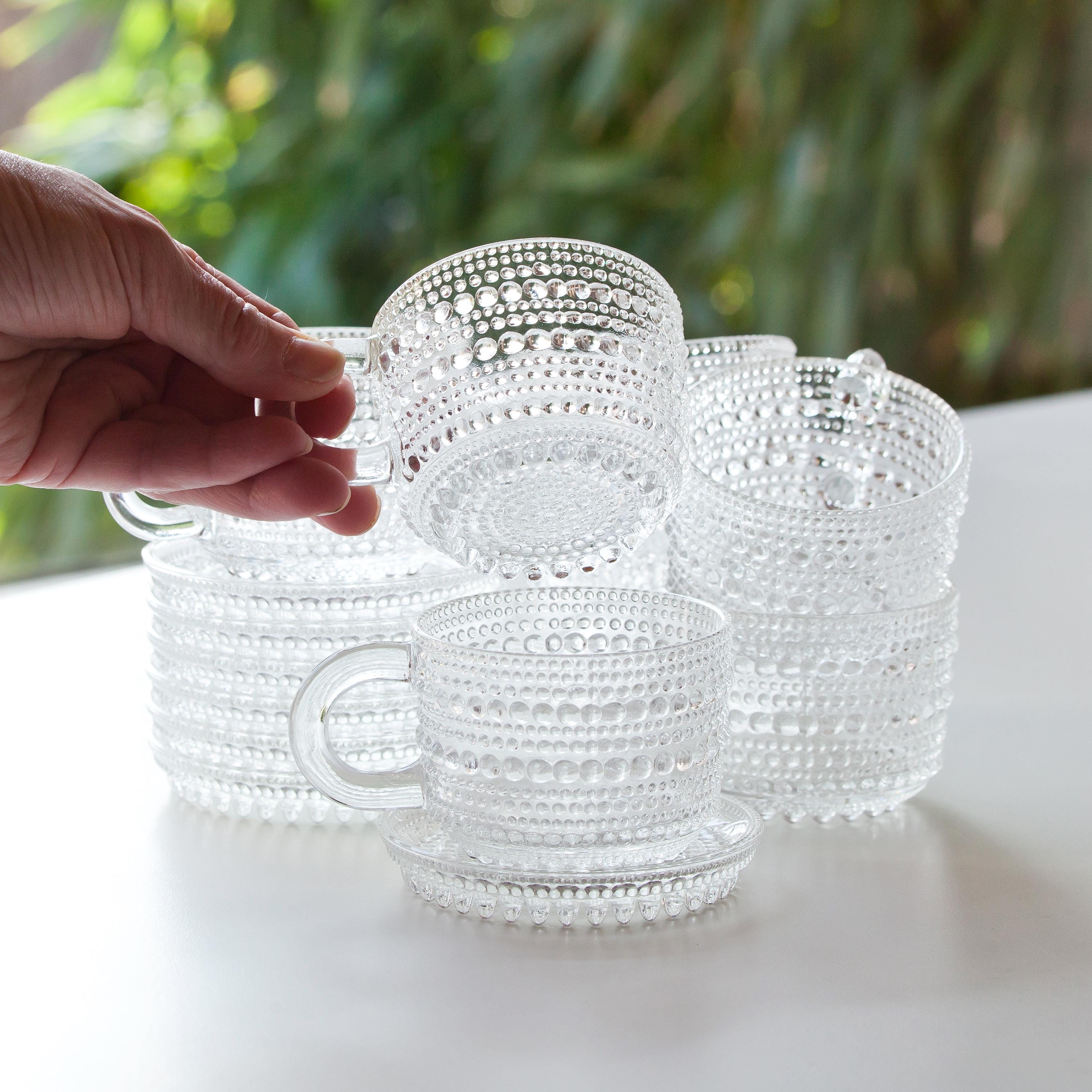 Iittala Kastehelmi Nuutajärvi 7 Coffee Cups + Saucers Espresso Teacups ...