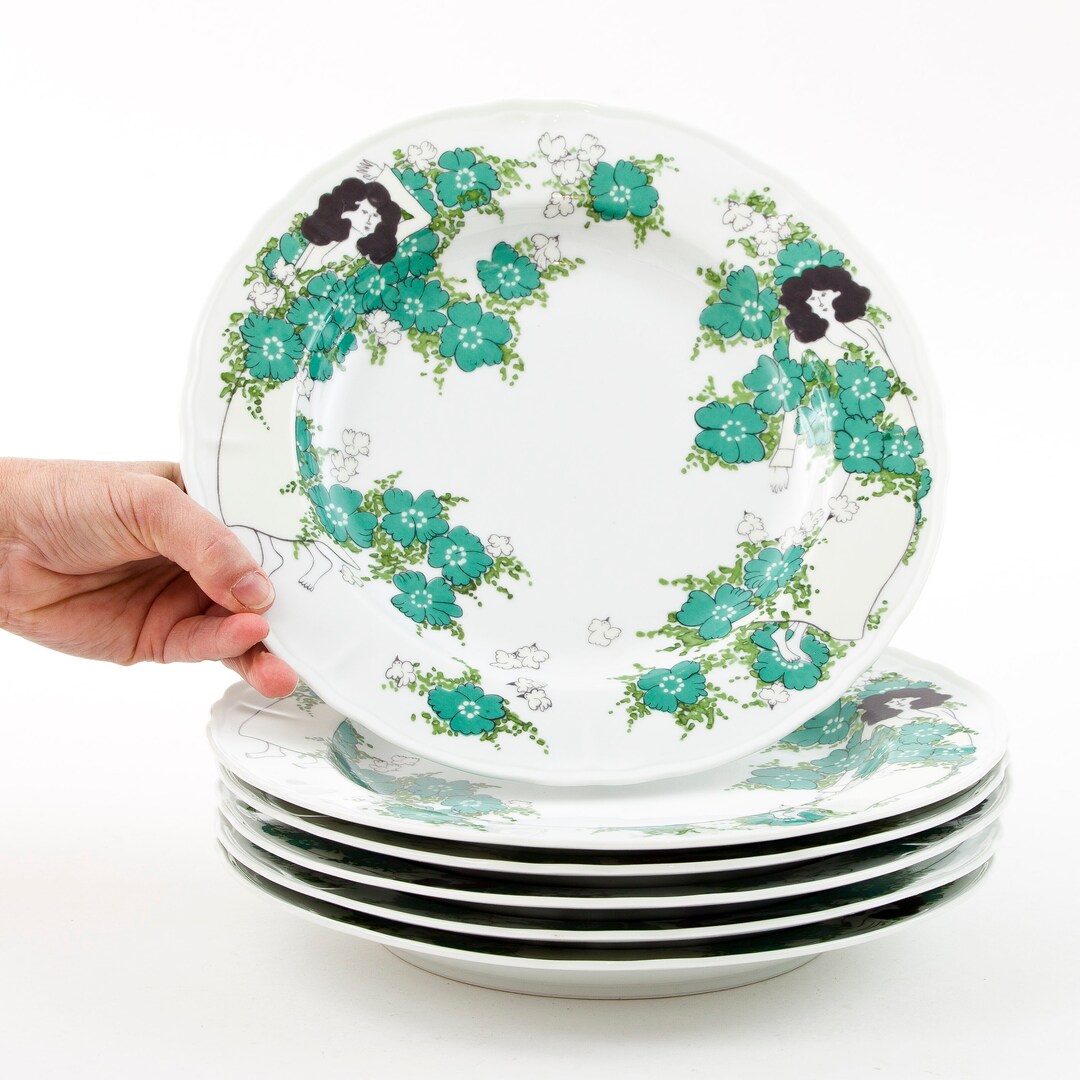 IKEA Vintage Retro Tableware GIRLS; Set of 6 Plates Dishes Ann Jansson ...