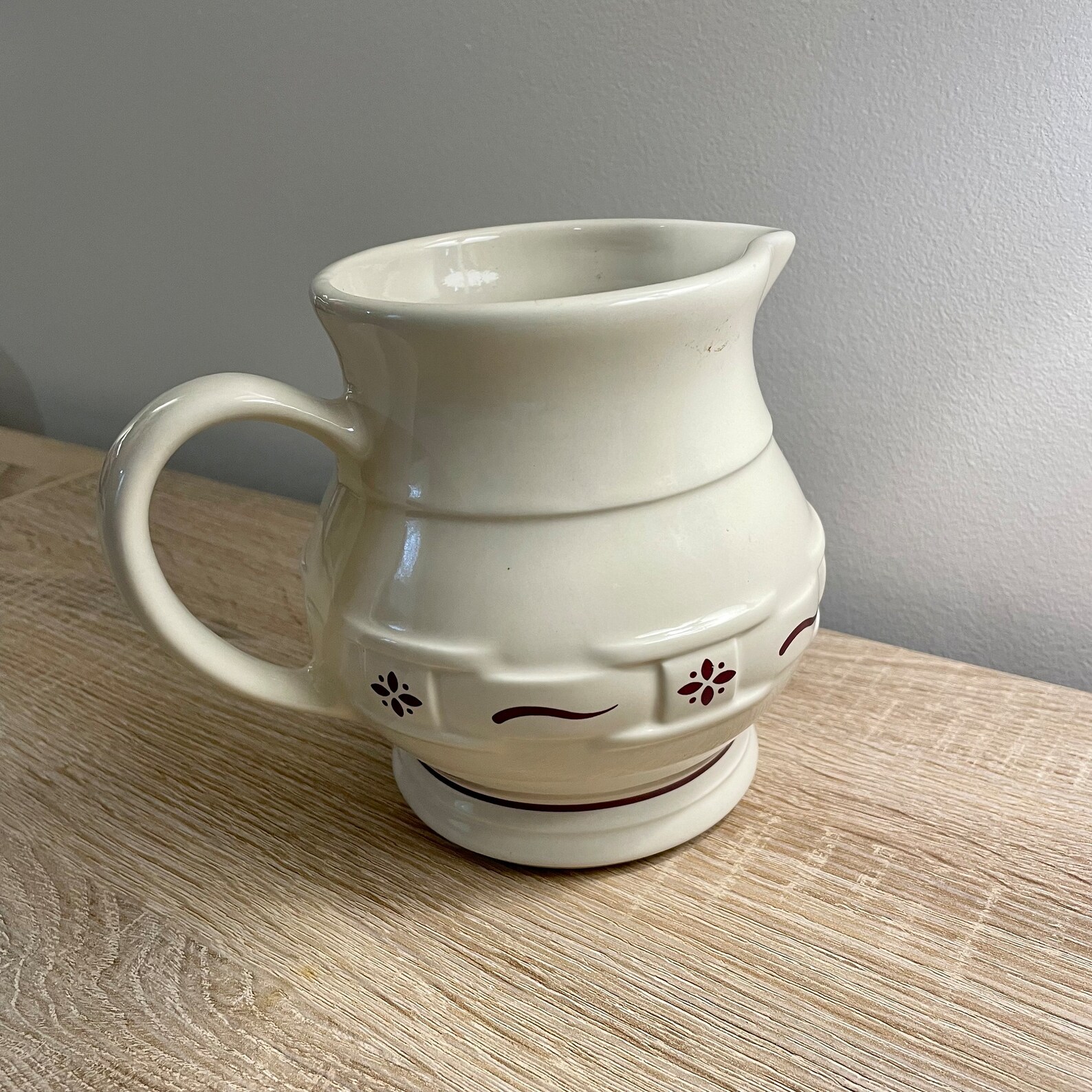 90s-2000s Vintage Longaberger 32oz Pitcher, Ceramic Longaberger Woven ...