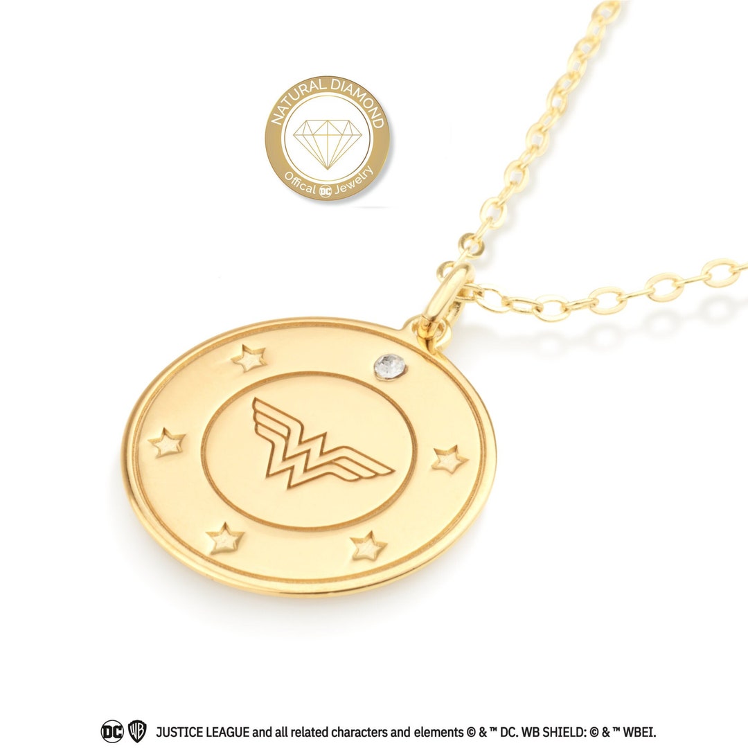 Wonder Woman Necklace With Natural Diamond, Wonder Woman Jewelry ...